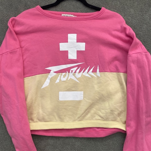 Fiorucci | Tops | Vintage Fiorucci Crewneck Sweatshirt Pink Cream ...